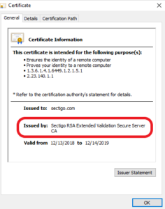 Sectigo RSA Domain Validation Secure Server CA - SectigoStore